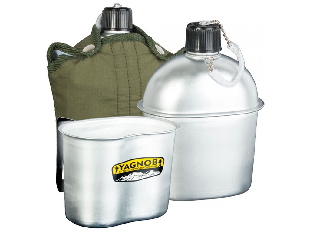 Походная фляга Yagnob 2в1 Military Flask 1L алюминиевая + походный ...