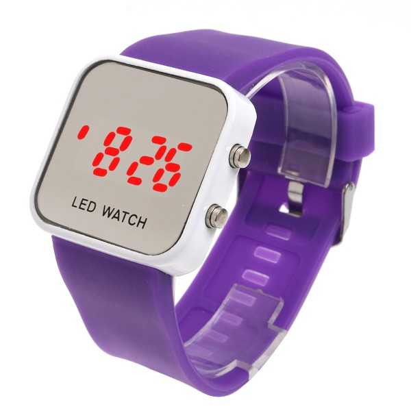 Наручные зеркальные часы Led Watch цветные (Фиолетовые) 5835410 купить ...