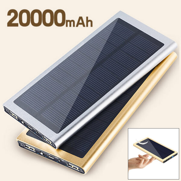 Внешний аккумулятор на солнечной батарее «Metal Power Bank» 20000 mAh ...