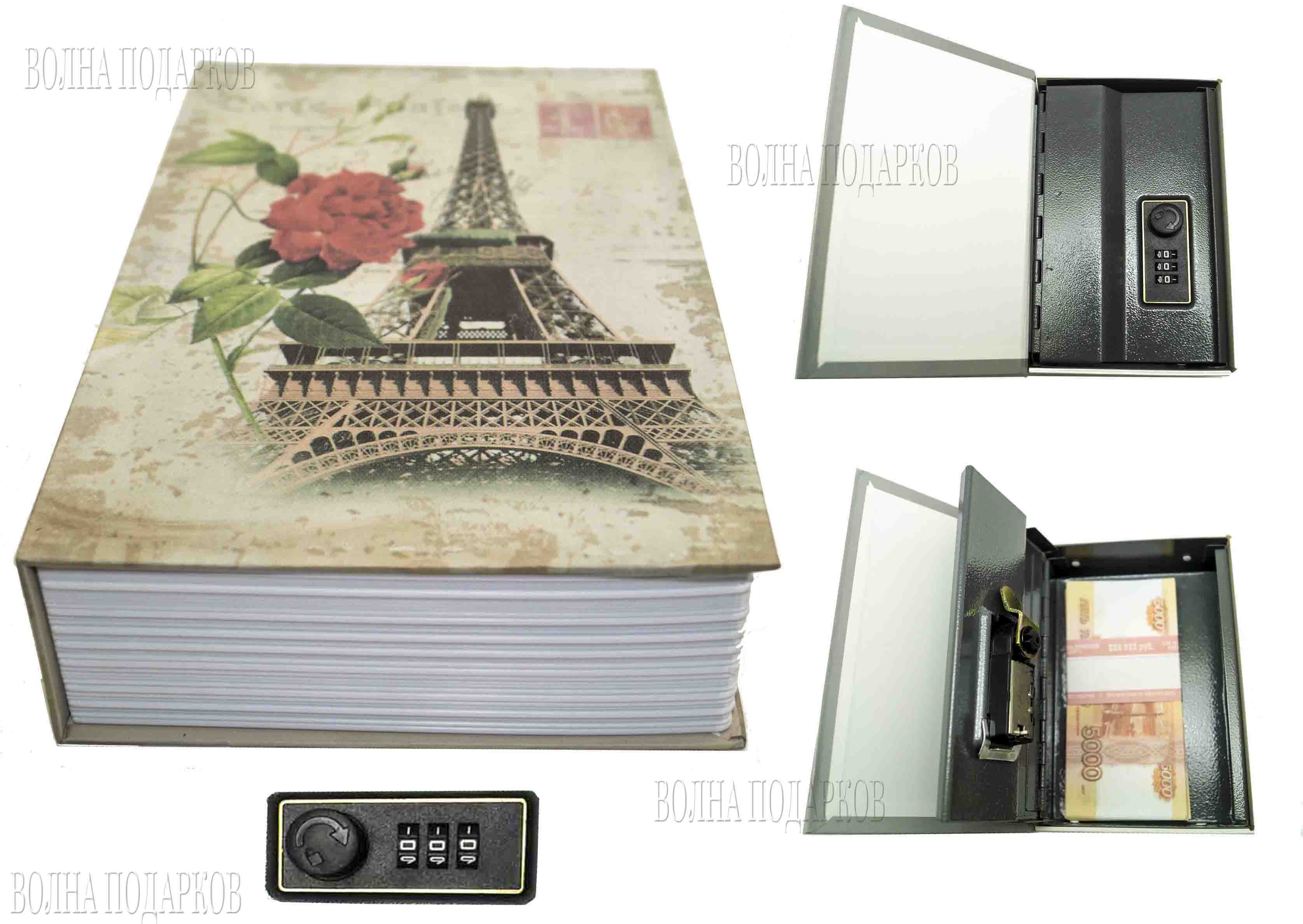 Книга сейф с кодовым замком "Париж" 18см 5870073 купить в Москве: цены ...